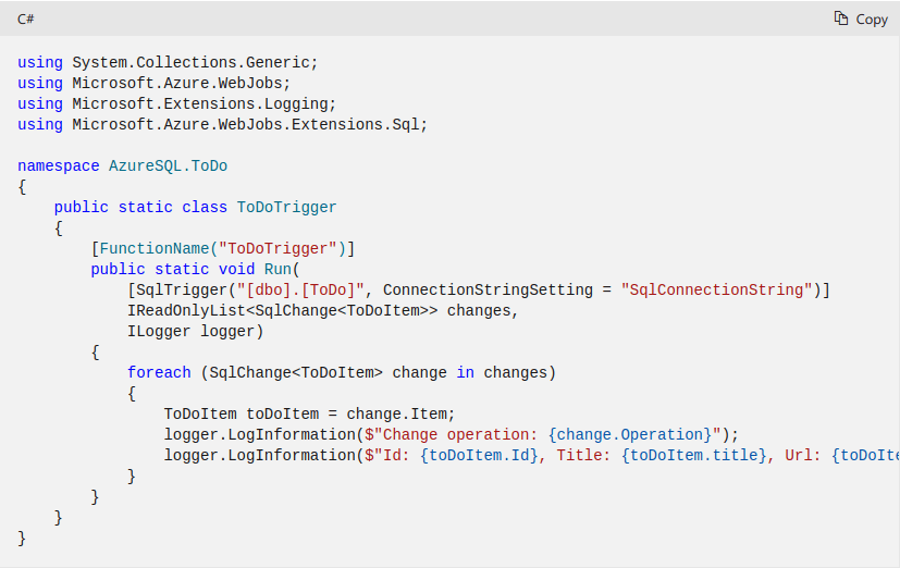 Azure Sql Trigger For Azure Functions In Public Preview